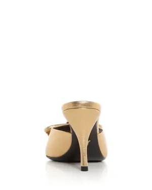 Versace Opera Bow 85mm Patent Mules - Mekong Gold-versace Gold
