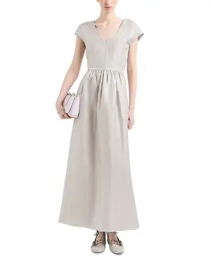 Emporio Armani Shiny Linen Maxi Dress