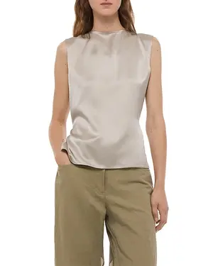 Helmut Lang Silk Scarf Drape Top - Green Tea