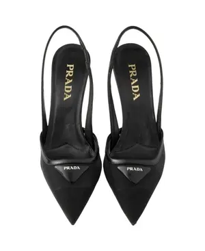 Prada Mesh Slingback Pumps - Black