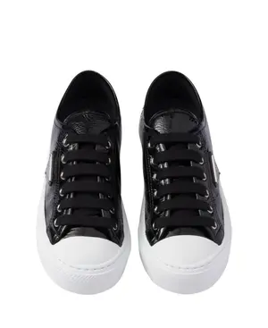 Prada Naplak Patent Leather Sneakers - Black