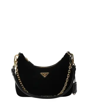 Prada Re-edition Mini Velvet Bag - Black