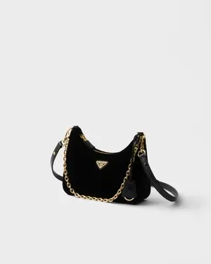 Prada Re-edition Mini Velvet Bag - Black
