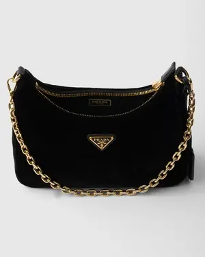 Prada Re-edition Mini Velvet Bag - Black