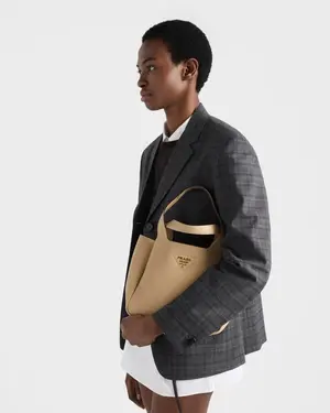 Prada Small Leather Tote Bag - Neutral