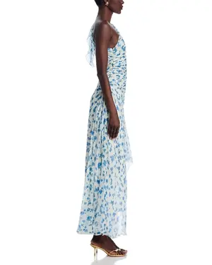 Victoria Beckham One Shoulder Draped Midi Dress