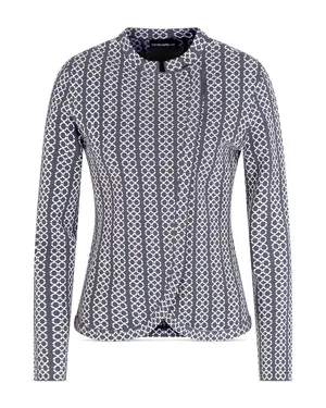 Emporio Armani Geo Pattern Jacquard Jersey Knit Jacket - Grey/pink