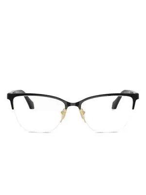 Versace Logo Print Eyeglasses - Black