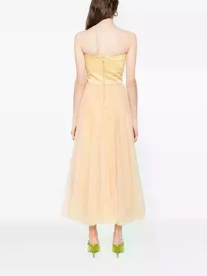PARLOR Floral-appliqué Gown - Orange