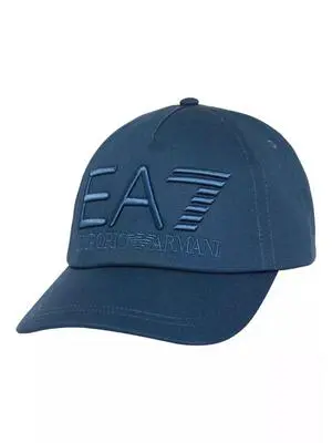 EA7 Logo-embroidered Cap - Blue