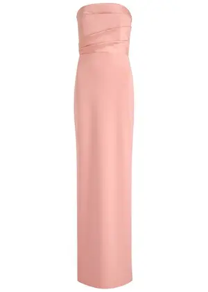 Solace London Afra Strapless Stretch-crepe Gown - Light Pink