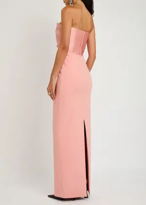 Solace London Afra Strapless Stretch-crepe Gown - Light Pink