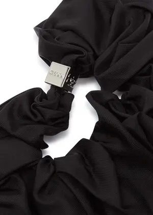 GANNI Metal-embellished Nylon-blend Scrunchie