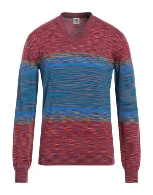 Missoni Wool V-neck Lightweight Knit Sweater - Red