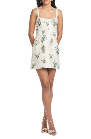 Sachin & Babi Kelsey Floral Jacquard Mini Dress