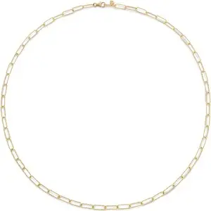 Monica Vinader Alta Textured Chain Link Necklace - 14kt Solid Gold