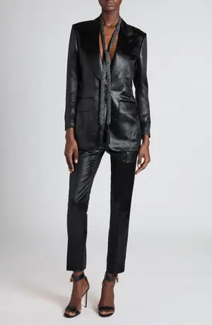 TOM FORD Bianca Single-breasted Liquid Satin Blazer