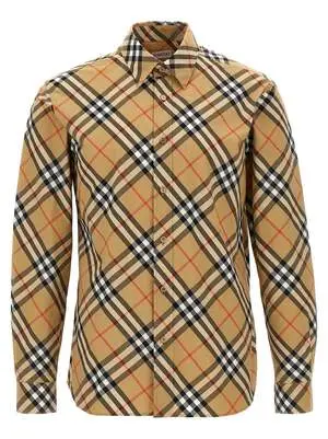 Burberry Check Shirt - Beige