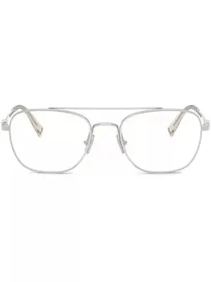 Miu Miu Square Frame Glasses - Silver