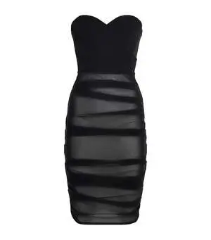 Alex Perry Stretch-mesh Strapless Mini Dress