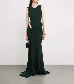 Alex Perry Crepe Jersey Cut-out Gown