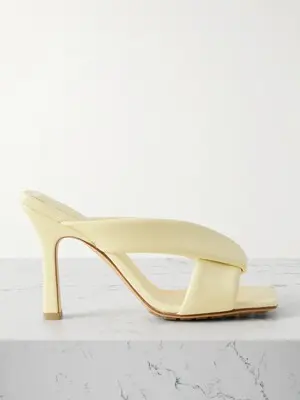 Bottega Veneta Riva Padded Glossed-leather Mules