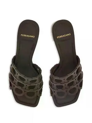 FERRAGAMO Gancini Sandals - Brown