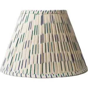 MELA ARTISANS Ikat Blue Pleated Lampshade - Beige