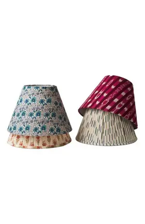 MELA ARTISANS Ikat Blue Pleated Lampshade
