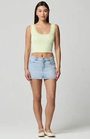 FLORENCE BY MILLS Lace Trim Crop Tank