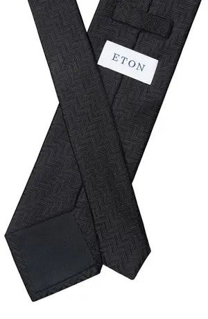 Eton Solid Silk Herringbone Tie