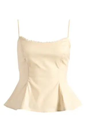 REFORMATION Genevieve Cotton Peplum Camisole - Sugar