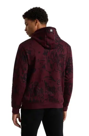 ECKO UNLTD. Intertwine Splash Hoodie - Burgundy