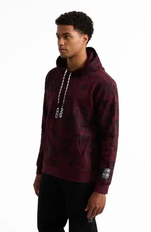 ECKO UNLTD. Intertwine Splash Hoodie - Burgundy