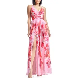 Dress The Population Alyssa Floral Gown - Blush Multi