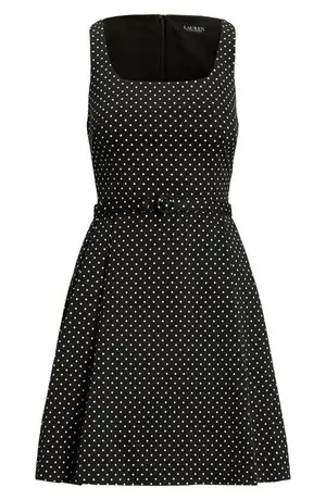 black and white polka dot skater dress Cutesy Girl Polka Dot Skater Dress main image 1
