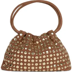Jeffrey Campbell Lil-brat Leather Handbag - Tan Suede Gold