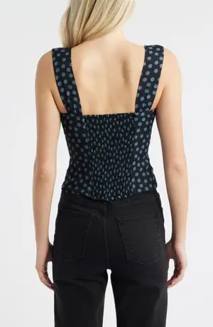 REFORMATION Hester Crepe Top - Cosmic Dot