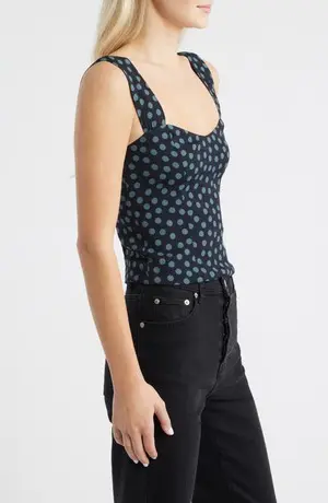 REFORMATION Hester Crepe Top - Cosmic Dot