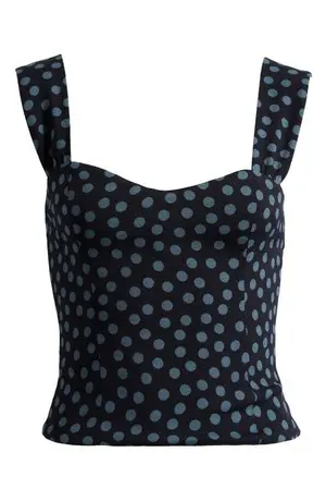 REFORMATION Hester Crepe Top - Cosmic Dot
