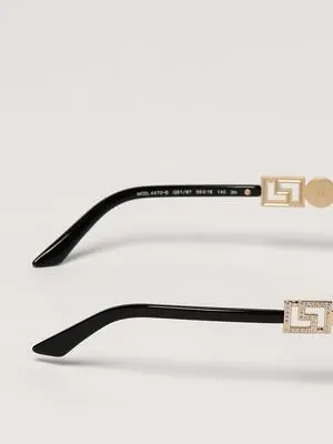 Versace Cat Eye Sunglasses With Embellished Logo - Black