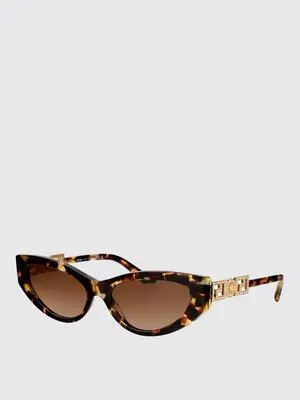 Versace Cat Eye Sunglasses With Embellished Logo - Brown