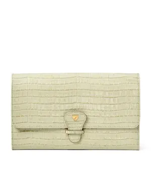 ASPINAL OF LONDON Leather Classic Travel Wallet - Green