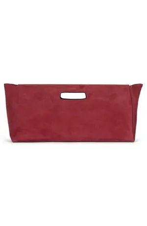 Jeffrey Campbell Toolbox Leather Clutch - Deep Rose Suede