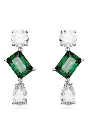 SWAROVSKI Mesmera Mixed Cut Drop Earrings - Green