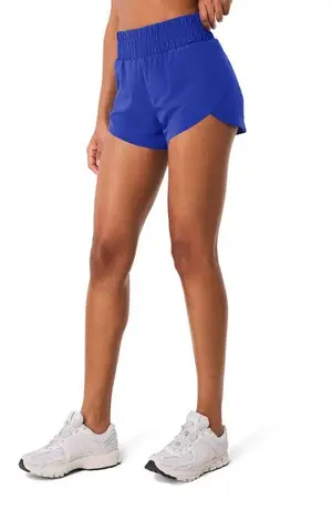 Spanx High Waist Active Shorts - Cerulean Blue