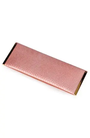Jeffrey Campbell Halo-c Leather Clutch - Pink Snake