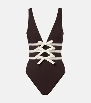 KARLA COLLETTO Lenora Bow Detail One Piece Swimsuit - Brown