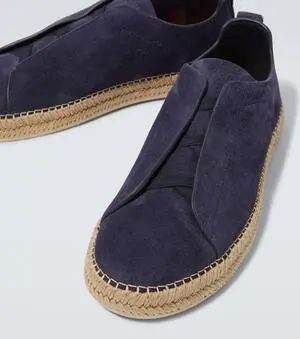 Zegna Triple Stitch Suede Espadrilles