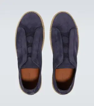 Zegna Triple Stitch Suede Espadrilles